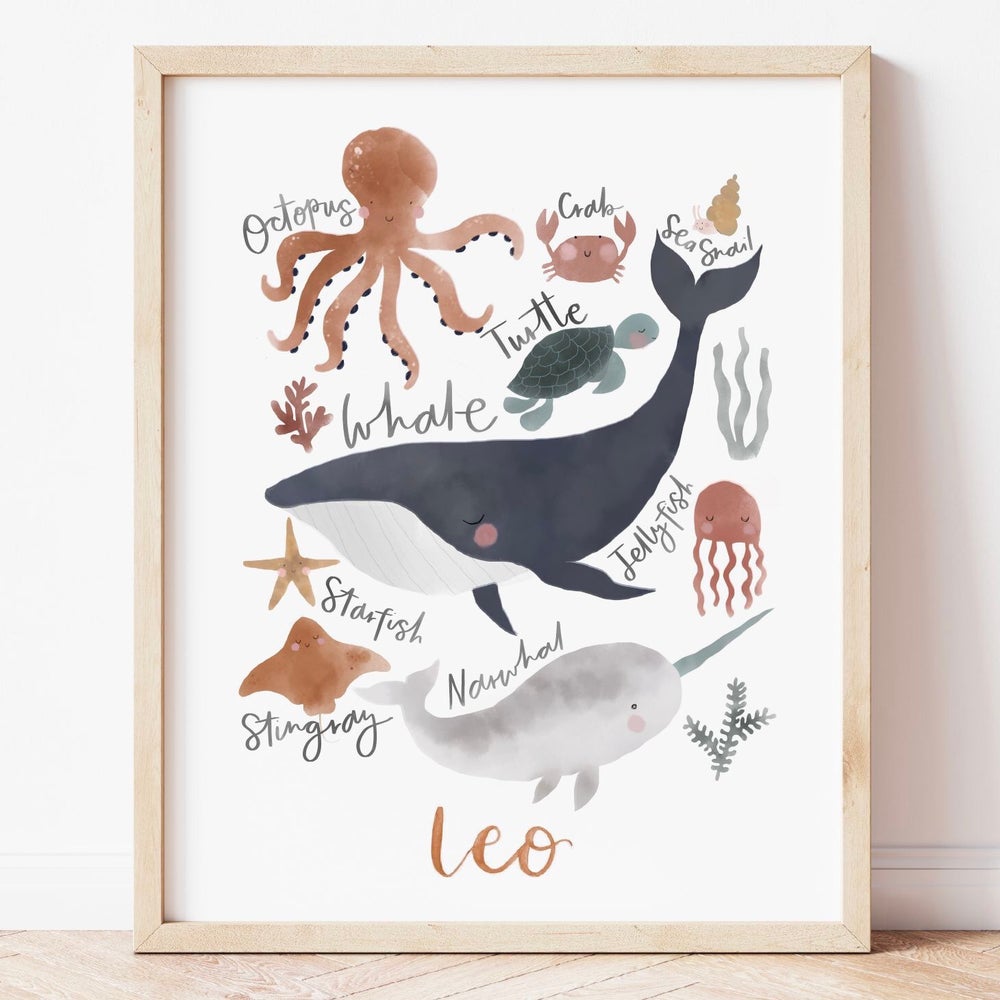 Sea Animals Print Rust Colourway – Littlempapergoods